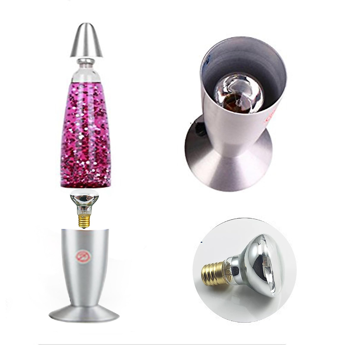 Lava Lamp Bulb 4 Pack 30W E17 R39 Reflector Type Bulb, Replacement Bulbs for Lava Lamps and Glitter Lamps.