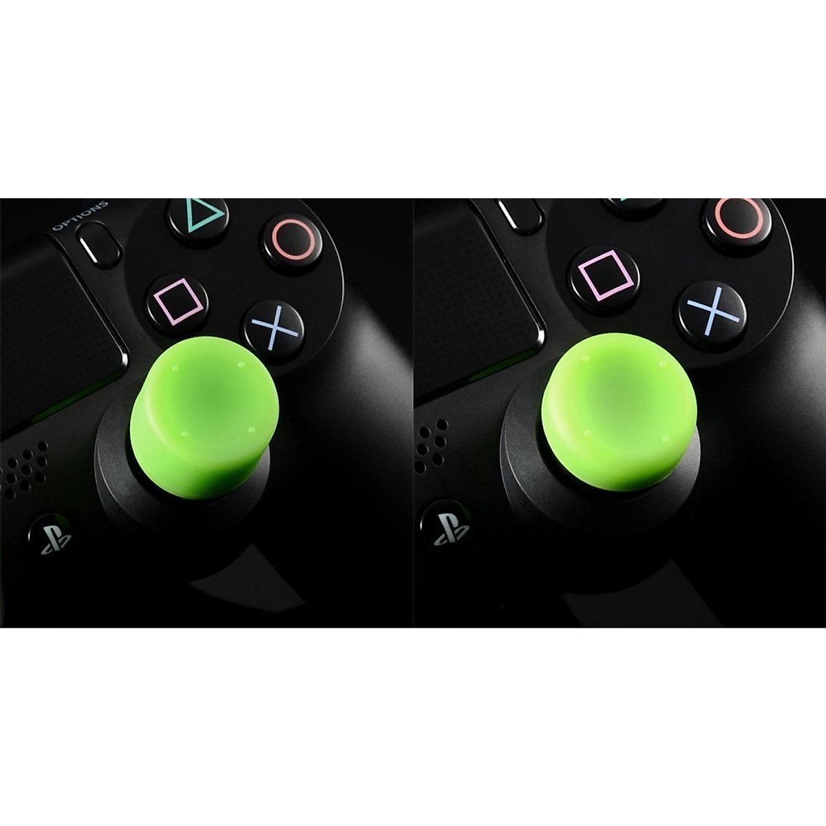 Ambertown Pack of 8 pcs Analog Controller Gamepad Raised Antislip Thumb Stick Grips Thumbsticks Joystick Cap Cover for PS5, PS4, PS3, Switch Pro, Xbox one, Xbox 360, Wii U, PS2 Controller (Green)