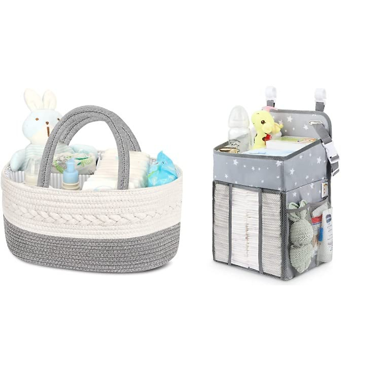 Maliton Diaper Caddy Organizer for Baby Boy and Changing Table Diaper Organizer