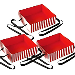 3 Pcs Snack Trays with Strap Movie Snack Trays Snack and Beverage Carrier 20's Theme Costume Accessory Prop for Women Carnival Halloween Costume Movie Supplies (Red)
