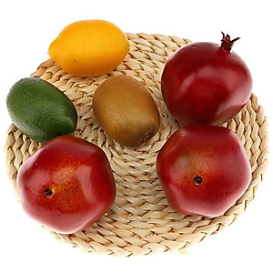 Gresorth 6 Pcs Lifelike Artificial Pomegranet Decoration Fake Pomegranate Fruit Home Party Kitchen Festival Show