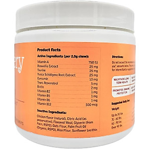 Furevery Chewable Dog Vitamins and Supplements – Daily Longevity Multivitamin for Dogs with Curcumin, Taurine, Trans-Resveratrol – Essential Vitamins for Dogs to Support Wellness and Vitality