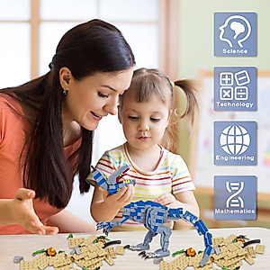 Jurassic Dinosaur Toys Compatible with Lego, 649PCS Velociraptor Building Kit for 6-10 Boys, 15.1 Inches Big Creative Dinosaur Toy for 7-9 Year Old Boy Christmas Birthday