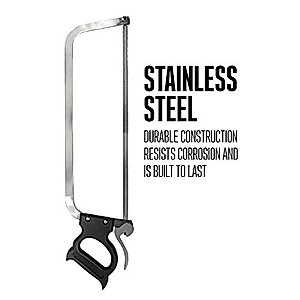 Weston Butcher Meat and Bone Saw with Stainless Steel Serrated Quick Release Handle, 22 Inch Blade