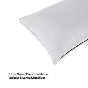 Microfiber Light Gray Pillow Cases Set of 2 King Size Bed Pillow Covers Ultra Soft (20 x 40) Inches Solid Pillowcases with Open Closure, Machine Washable