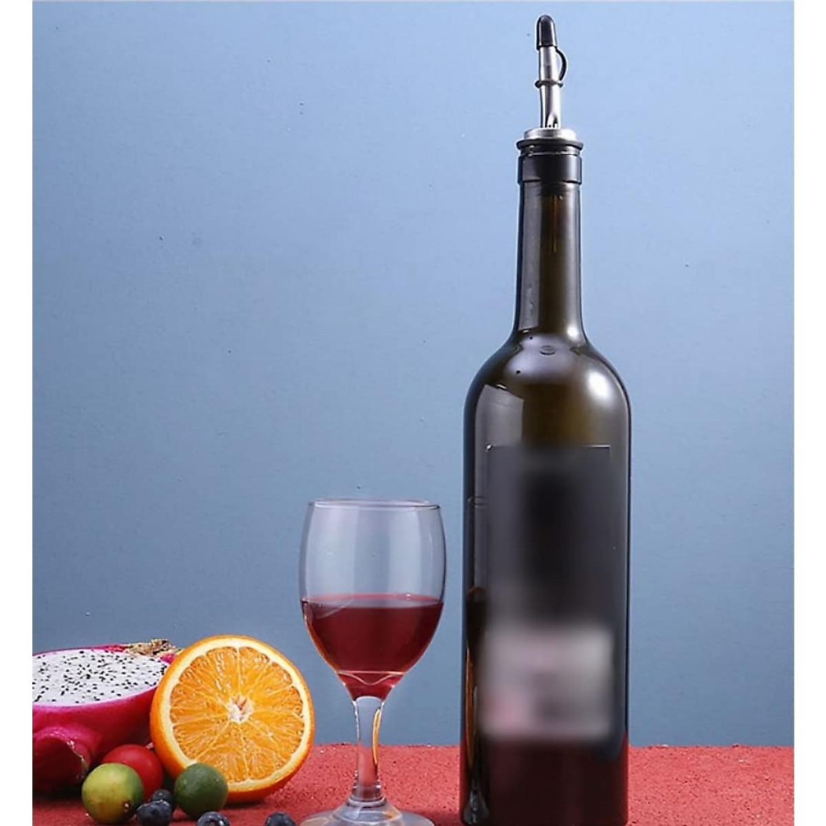 6 Pack Speed Pourers Spouts with Tapered, Liquor Pourers with Rubber Cap, Stainless Steel, Hygienic, Dishwasher Safe, Fits most Classic Bottle's Lip up to 3/4"