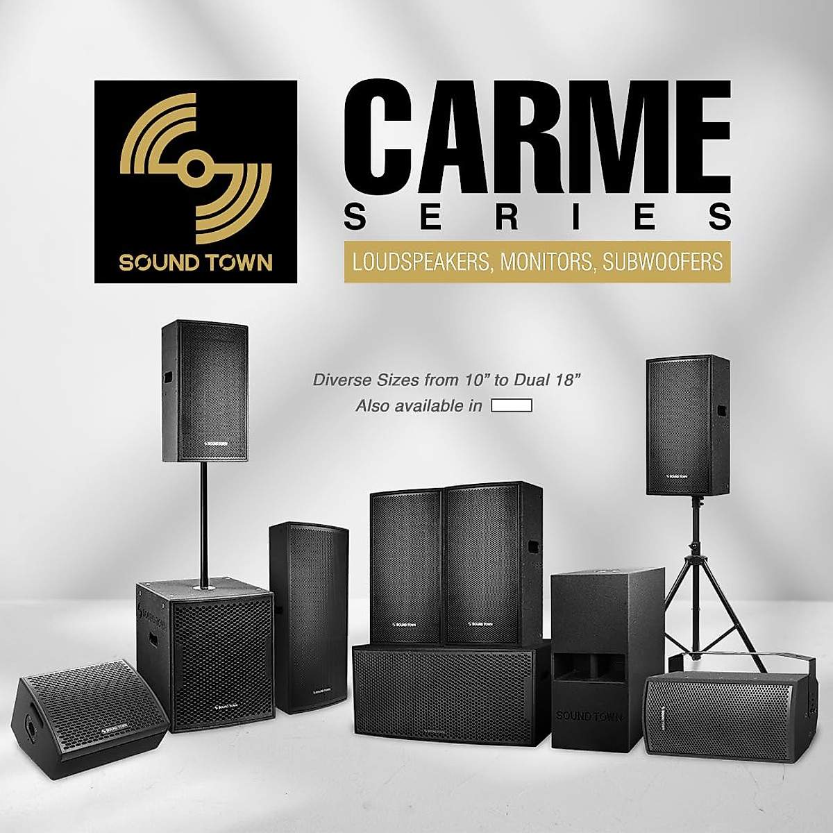 Sound Town CARME Series 15" 2-Way Powered Professional PA DJ Speaker, White with Onboard DSP, Birch Plywood for Installation, Live Sound, Karaoke, Bar, Church