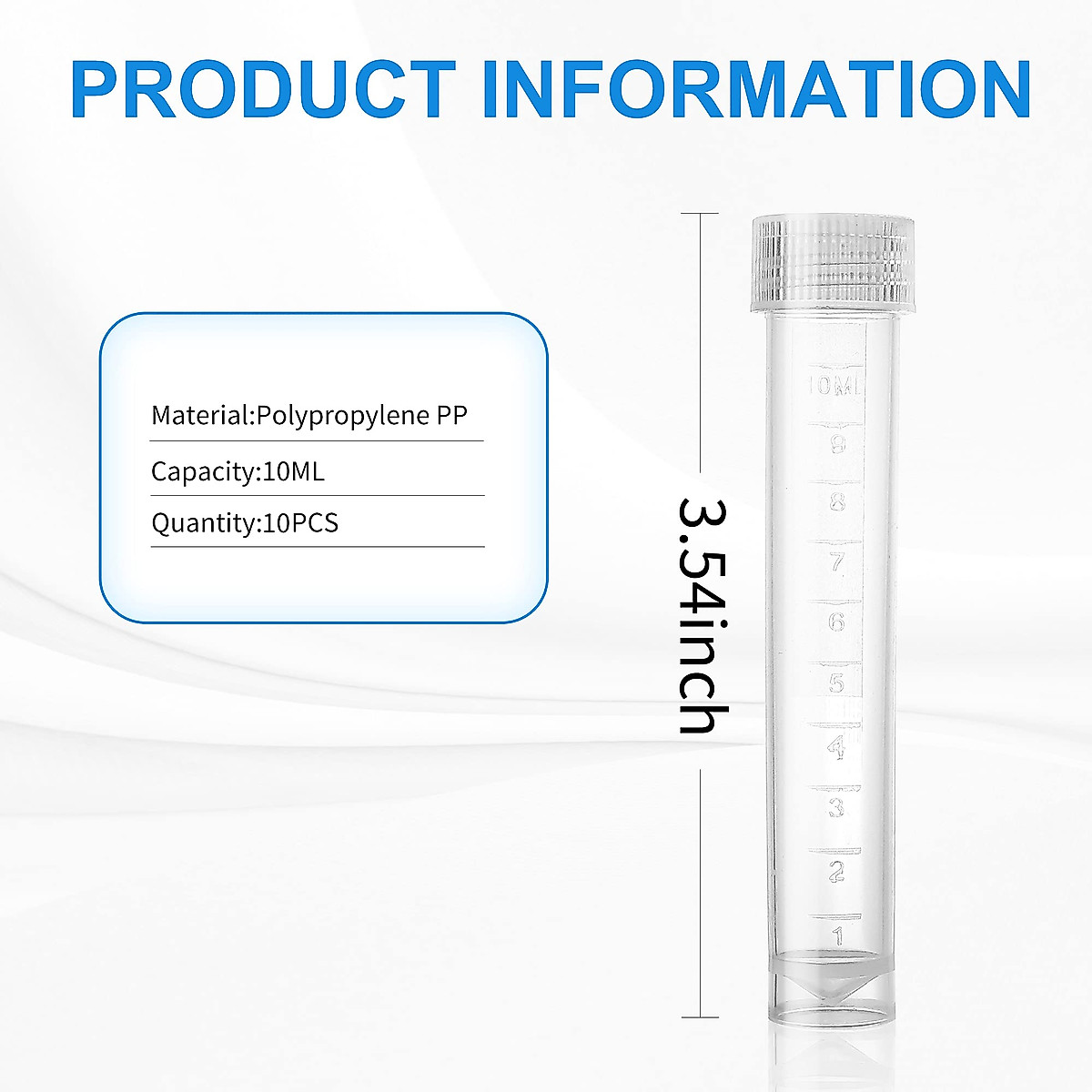 Z-Color 10pcs 10ml Lab Plastic Frozen Test Tubes Vial Seal Cap Container for Laboratory School Educational