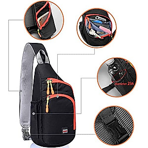 Lecxci Outdoor Chest Sling Bag Lightweight Waterproof Backpack for Man/Women(S,Black)