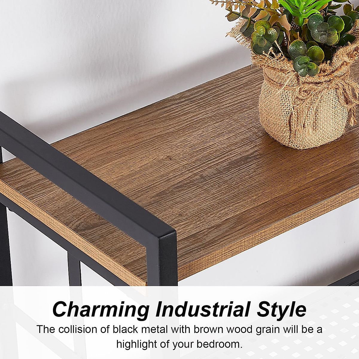 HOMBAZAAR 7 Tier Bookshelf,84 inch Tall Industrial Bookcase with Metal Frame and Open Shelves,Rustic Heavy Duty 7 Shelf Bookcase, Office Book Shelves for Living Room and Bedroom,Brown