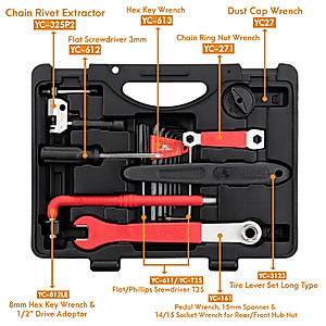 BikeHand Bike Bicycle Repair Tool Kit Set - Great Bike Maintenance Tools for Mountain & Road Bike - Bike Tools Kit Set in a Neat Storage Case