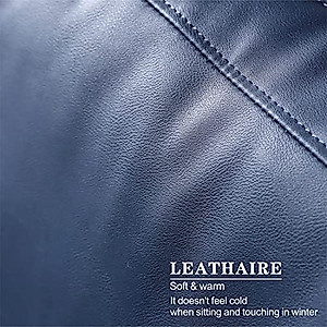 ovios 100" L-Shaped Sectional Sofa with Reversible Chaise, Luxury Deep Seat Couch with Convertible Chaise, Minimalism Cloud Sofas Couches for Living Room, Faux Leather, Blue