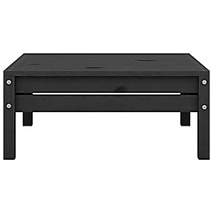 vidaXL Patio Footstool Black Solid Pinewood