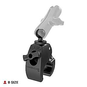 RAM Mounts RAP-B-404U Tough-Claw Medium Clamp Base with B Size 1" Ball for Rails 1" to 1.6" in Diameter