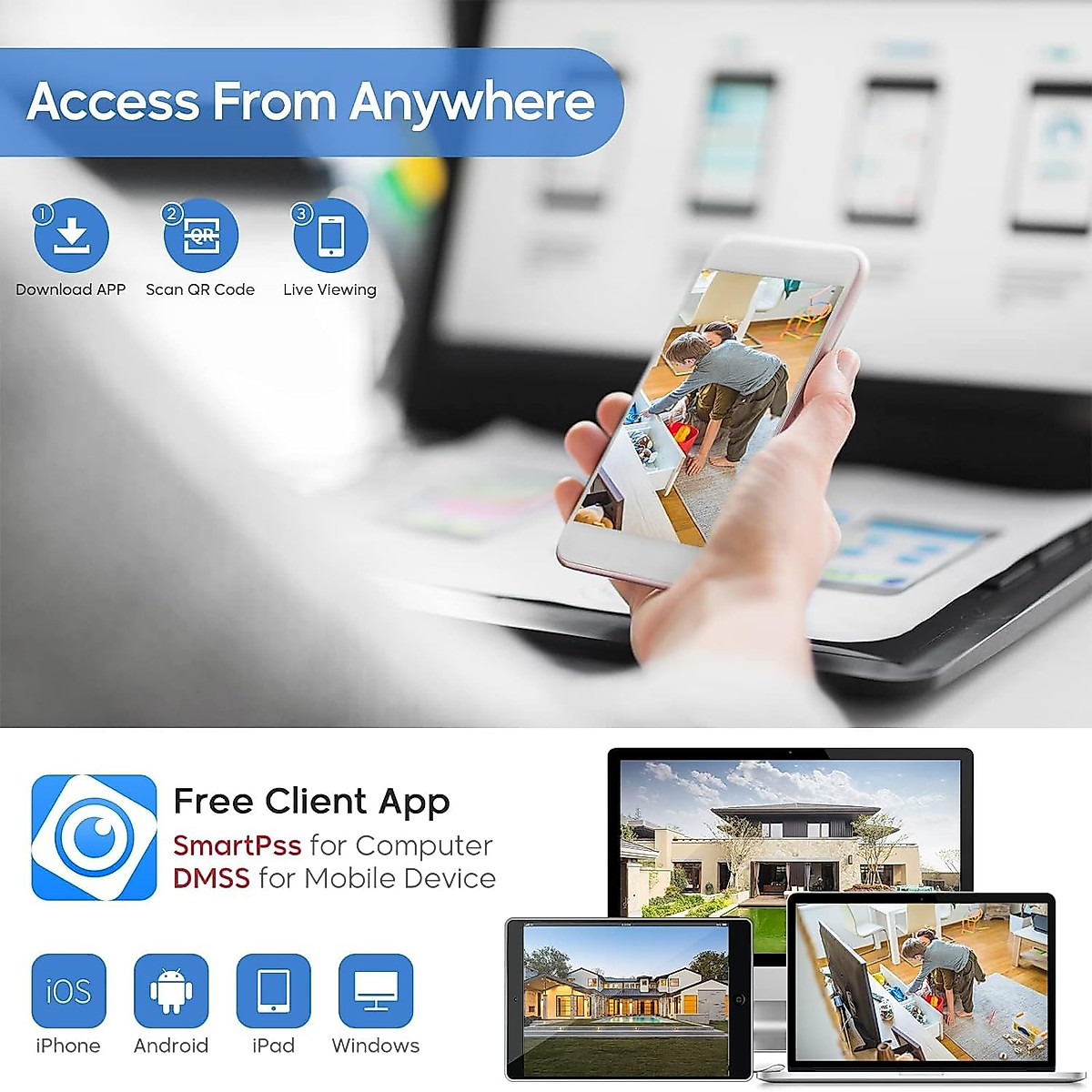 VALUCAM 4K PoE Camera Outdoor, 4K 8MP Starlight Network IP Turret Camera, AI Human/Vehicle Detection, 2.8mm Wide Angel Len, 100ft Night Vision, Built-in Audio, IP67 Weatherproof