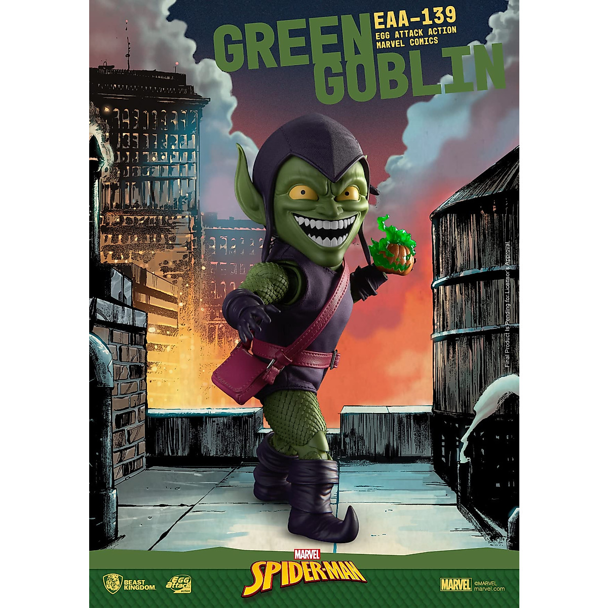 Beast Kingdom Marvel Comics: Green Goblin EAA-139 Egg Attack Action Figure, Multicolor
