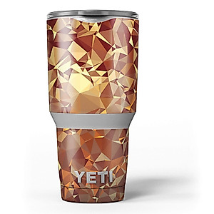 Design Skinz Orange Geometric V5 - Skin Decal Vinyl Wrap Kit Compatible with The Yeti Rambler Cooler Tumbler Cups