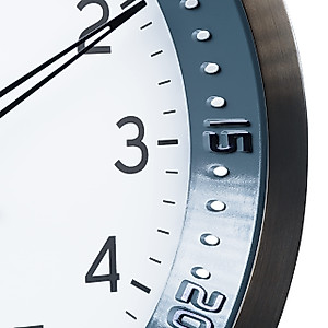 La Crosse Technology 404-54667-INT 10-Inch Atomic Chapter Ring Stainless Steel Analog Clock