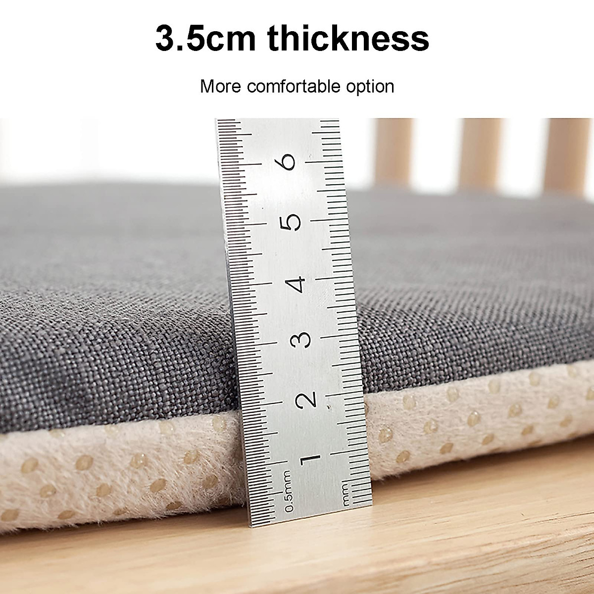 Cotton Linen Chair Cushion with Ties,Home Kitchen Chair Pad Soft Non Slip Seat Pad with Washable Cover,Dining Seat Cushion for Office Living Room Car Sitting Chair Pads-Dark gray 50x50cm(20x20inch)