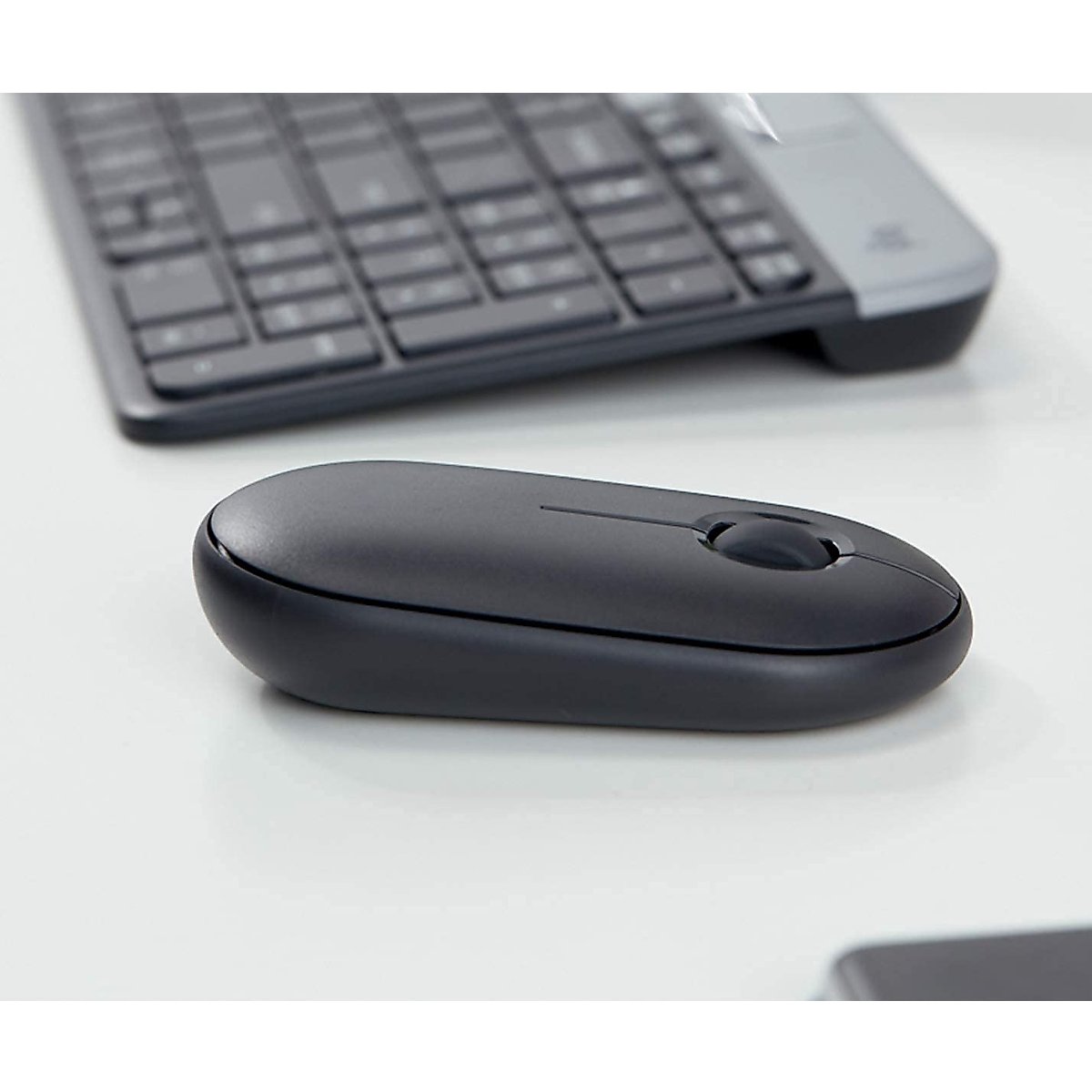 HP E14 G4 FHD (1920 x 1080) Portable Travel Monitor Bundle with 2 USB Type-C, Black Matte Bluetooth Folding Wireless Keyboard, and Black Pebble M355 Bluetooth Wireless Mouse