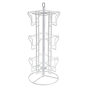SSWBasics 12-Pocket Rotating Countertop Greeting Card Rack - Overall Dimension: 25”H x 12”D - 12 Pockets Total (Each 5”W x 7”H x 1 5/8”D) - Perfect for Thrift, Retail, Grocery, and Convenience Stores