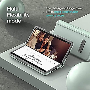 VRS DESIGN Terra Guard Modern for Galaxy Z Fold 4 5G (2022), Premium Modern Neat Style [Anti Scratch Hinge Protection] Case with Tempered Glass Screen Protector (Mint)