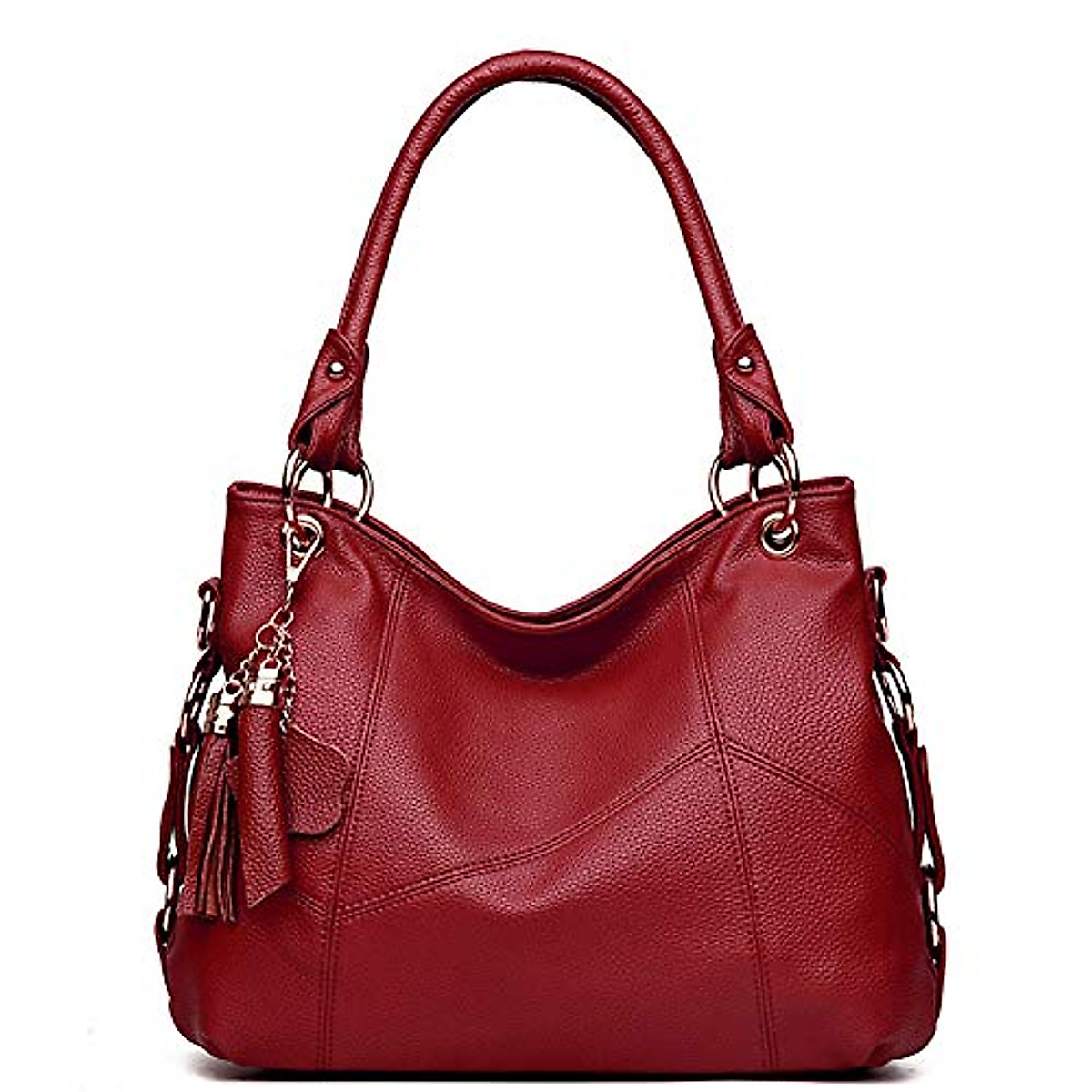 2022 Women's Tote Shoulder Bag Purses and Handbag for Women Satchel Shoulder Bags Handle Bag Leather tassel（Red）
