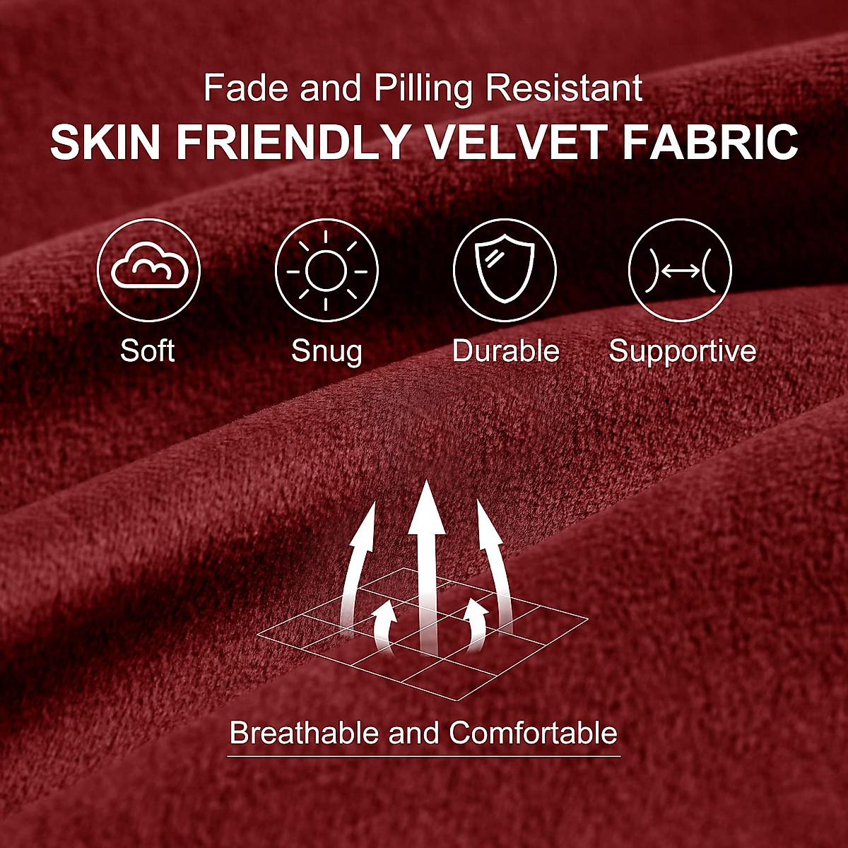 Wellsin Chair Cushions for Dining Chairs 4 Pack, Memory Foam Seat Cushions for Kitchen Chairs, 17"x16"x1.5" Kitchen Chair Cushions with Ties,Red