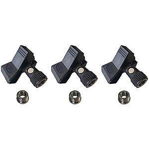 Audio 2000s AMC4171 Universal Microphone Clip Holder with Adapter (3 Pack)