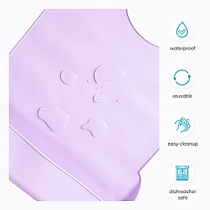 BraceAbility Silicone Adult Bib for Eating - Washable Clothing Protector, Crumb Catcher for Elderly Men, Women, Home Care