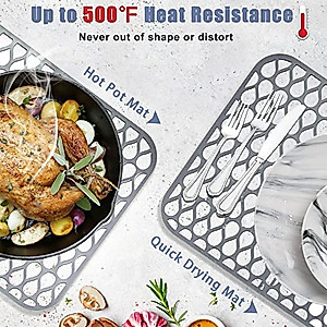 Silicone Kitchen Sink Mats for Bottom of Kitchen Sink,Non-slip Heat Resistant Sink Protectors for Kitchen Sink Mats and Protectors,Silicone Sink Mat Protector for Farmhouse Center Drain(26"x14")