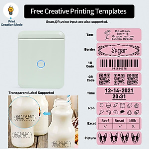 NIIMBOT Label Maker Machine with Tape D11 Portable Bluetooth Handheld Label Printer Included Multiple Templates Available for Phone Pad Easy to Use Home Office Organization USB Rechargeable-Green