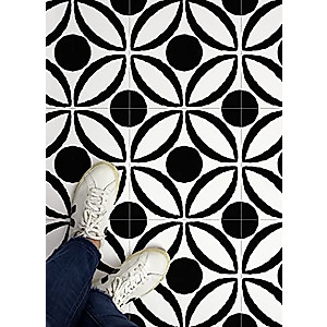 FloorPops Tory Peel & Stick Floor Tiles, Black