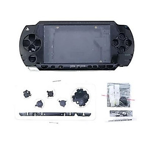 Limentea Full Housing Shell Case Cover With Button Set for Sony PSP 1000 1001 Series Replacement (Black)