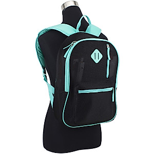 Eastsport Active Semi Transparent Soft Comfortable Mesh Backpack, Black/Turquoise One Size