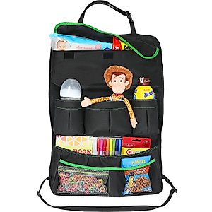 EPAuto Premium Car Backseat Organizer for Baby Travel Accessories, Kids Toy Storage, Back Seat Protector/Kick Mat