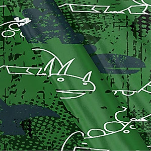 Silk Satin Pillowcase Queen Size for Hair and Skin, Cute Green Camo Animal Dinosaur Cooling Pillow Case with Hidden Zipper Soft Breathable Pillow Cover Gifts for Women Men, 20x30in