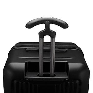 Traveler's Choice Ultimax II 26" Medium Trunk Spinner Luggage, Tie Down Straps, Matte Black, Checked Inch
