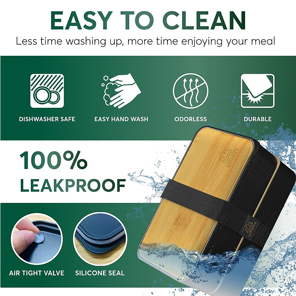 Umami Bento Lunch box Bundle, Bento Box for Adults w/Utensils, 40 oz & 32 oz, Cute Stainless Steel Lunch Container that is Microwave-Safe Great for Meal Prep