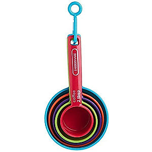 Farberware Professional Plastic Measuring Cups with Coffee Spoon, Set of 5, Colors may vary
