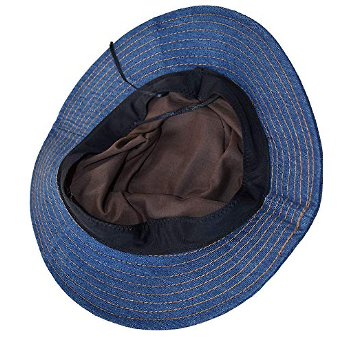 Aodrusa Womens Patch Bucket Sun Hat Denim Cotton Fisherman Caps Blue One Size