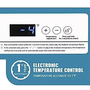 DEMULLER Chest Freezer Small Deep Freeezer with 2 Removable Baskets, Compact Freezer with Digital Control Panel accurate to 1 ℉, Mini Freezer for Homes Garages Basements White