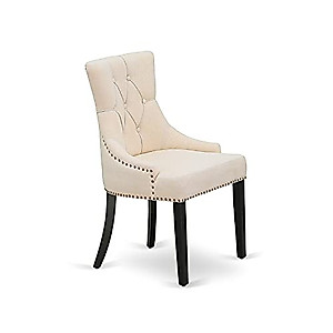 East West Furniture DUFR7-BLK-02 Dining Table Set