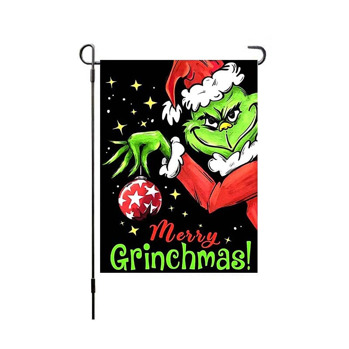 Christmas Festival Garden Flag 12x18 Inch, Christmas Merry Star Fall Flags Double Sided, Burlap Flag Holiday Farmhouse Patio Yard Outdoor Party Decor Gift