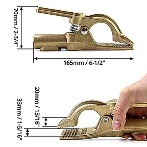 QWORK Welding Bronze Ground Clamp, 1.6 Pounds and 500A, 1 piece