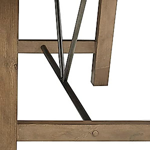 INK+IVY Sonoma Solid Wood Dining Table, Rectangular with Rustic Metal Truss Accent,Trestle Legs, Easy Assembly, Industrial Country, for Kitchen, Entryway, Family, or Bedroom, Reclaimed Grey