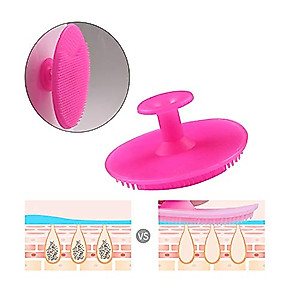 OBSCYON 6 Pieces Soft Silicone Face Scrubber Facial Cleansing Brush Pore Cleansing Pad, Lip Exfoliator Brush, Silicone Face Mask Brush for Skin Care