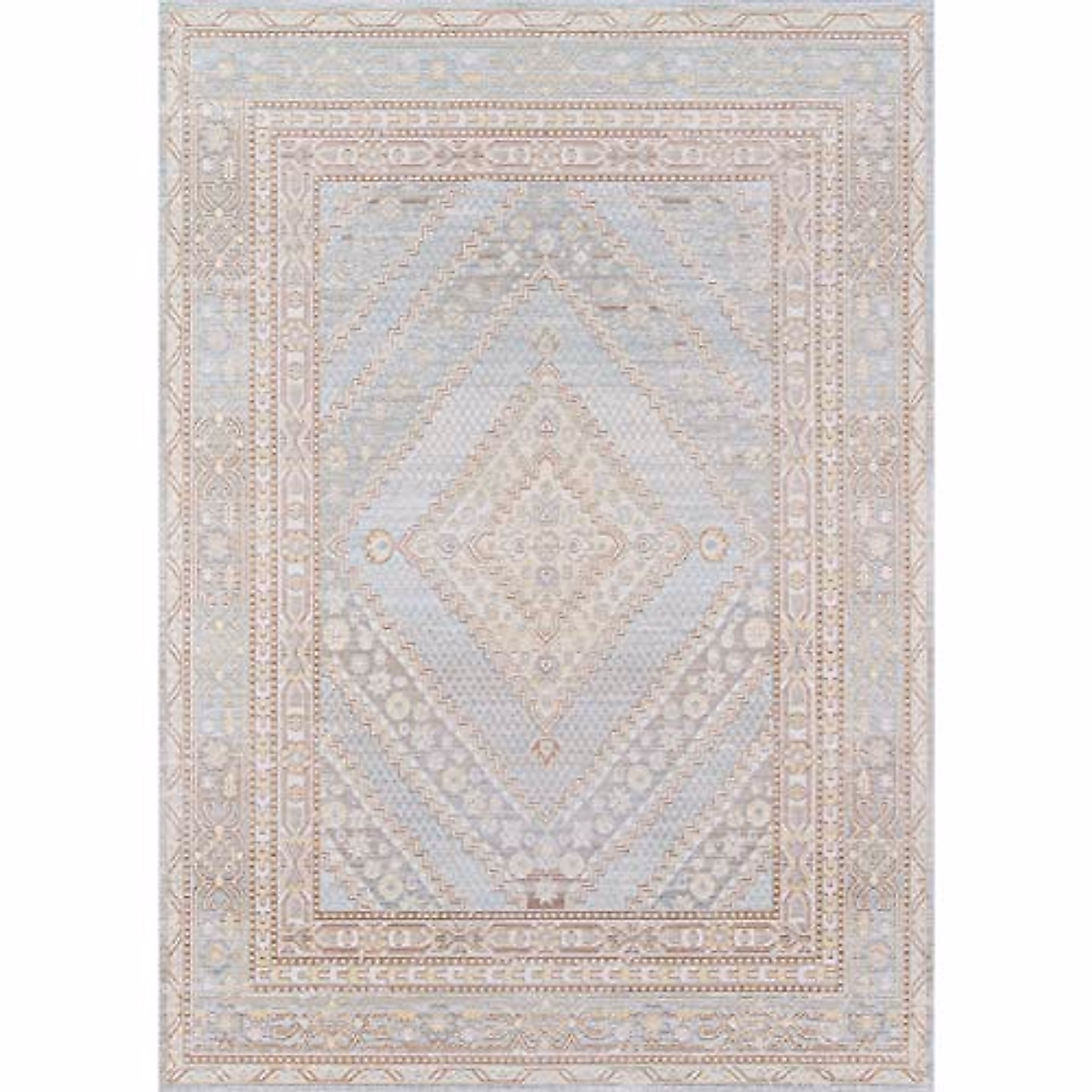Momeni Isabella Traditional Geometric Flat Weave Area Rug, 4 ft 0 in x 6 ft 0 in, Blue