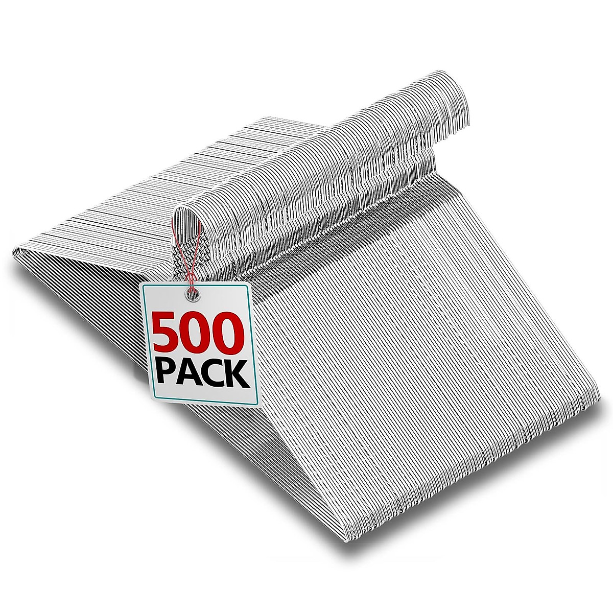 18" White Wire Clothes Hangers - Durable, 14.5 Gauge Everyday Use Hangers (Pack of 500)