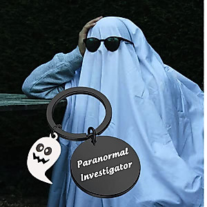 CENWA Funny Paranormal Investigator Keychain Ghost Hunter Gifts Ghost Hunting Gifts Hallowen Day Gift (Paranormal black K)